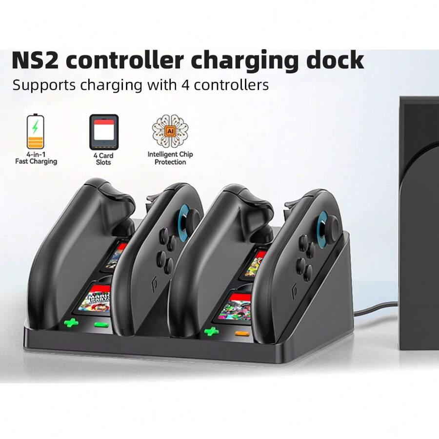 Switch 2 (2025) Controller Charging Dock, Supporting 4 Controller ...