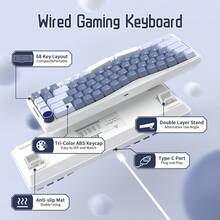 ATTACK SHARK AKS068 Teclado Mecânico Gamer com Fio 65% Layout Alice ...