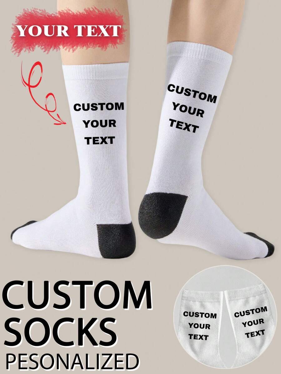 1 Pair Of Customized Crew Socks,Custom Face Socks, Couple Socks,Custom Photo Sock, Custom ...