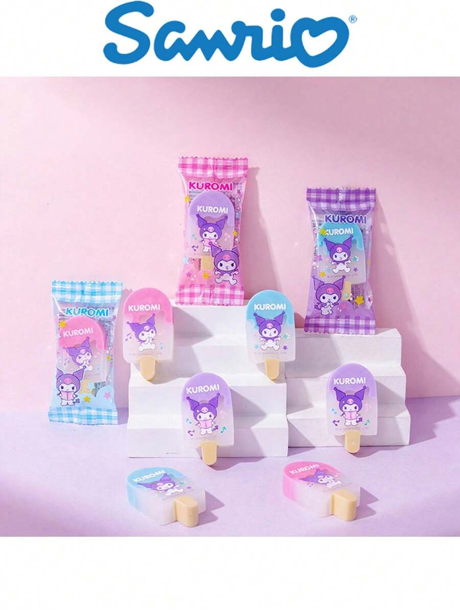 Sanrio 1 Box Of 3 Sanrio Character Ice Cream Shaped Erasers, Cartoon ...
