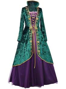 Halloween Costumes CosplayDiy Medieval Green Velvet Dress Witch Cosplay ...