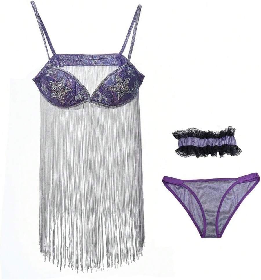 Halloween Costumes ISHOWcos Alice Ayres Closer Movie Stripper Cosplay Costume Women Tassel Dress ...