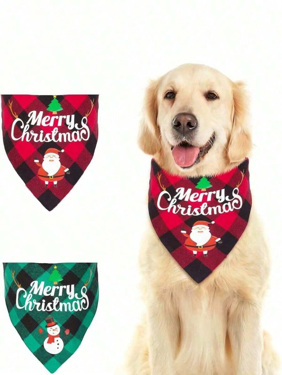 1pc Christmas Triangle Scarf For Dog, Pet Party, New Year Celebration ...