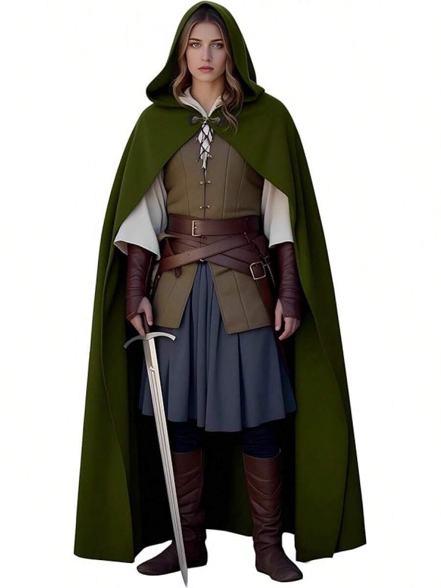 Halloween Costumes Medieval Hooded Renaissance Cape With Hood Medieval ...
