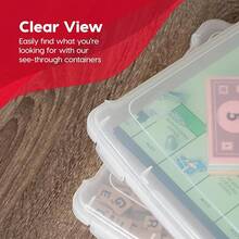 IRIS USA Board Game Storage Craft Organizer Box With Snap-Tight Latch ...