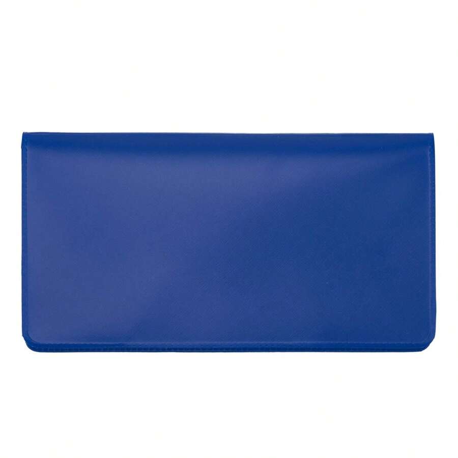 Royal Blue Vinyl Checkbook Cover - Top Tear L Check Register Holder ...