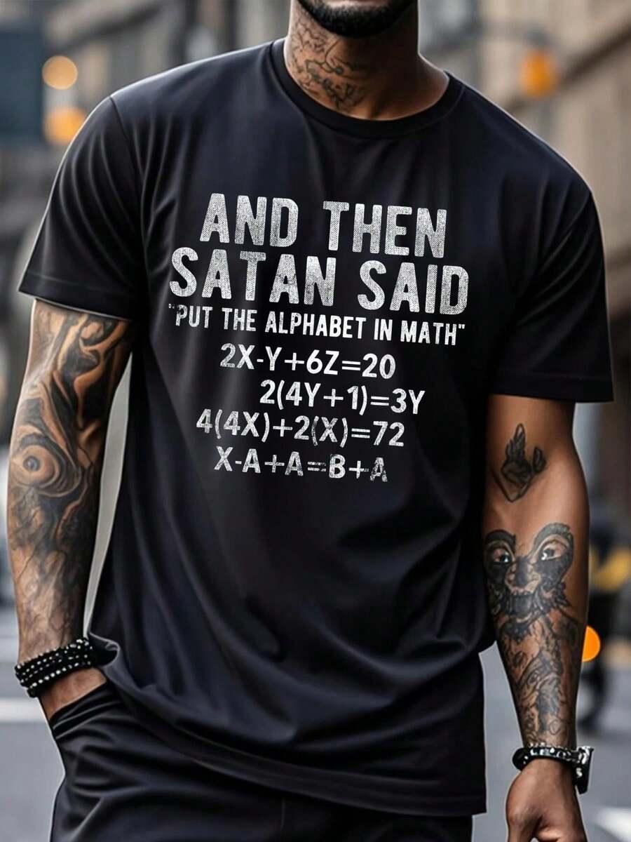 Satan Said Alphabet In Math Mathematics Math T-Shirt | SHEIN