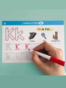 16pcs Cards + 2pcs Pens ABC Alphabet & Number Traceable Flashcards Set ...