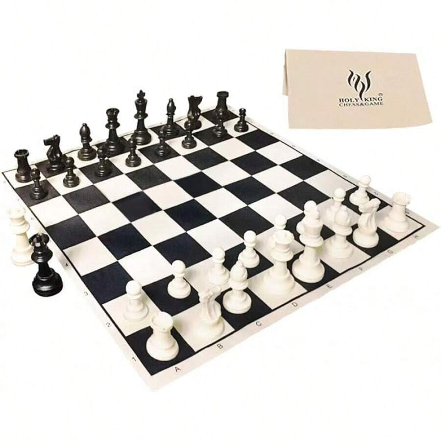 Cloth Chess Set 15'' Chess Board Rollup Compact Easy Carry Chessboard ...