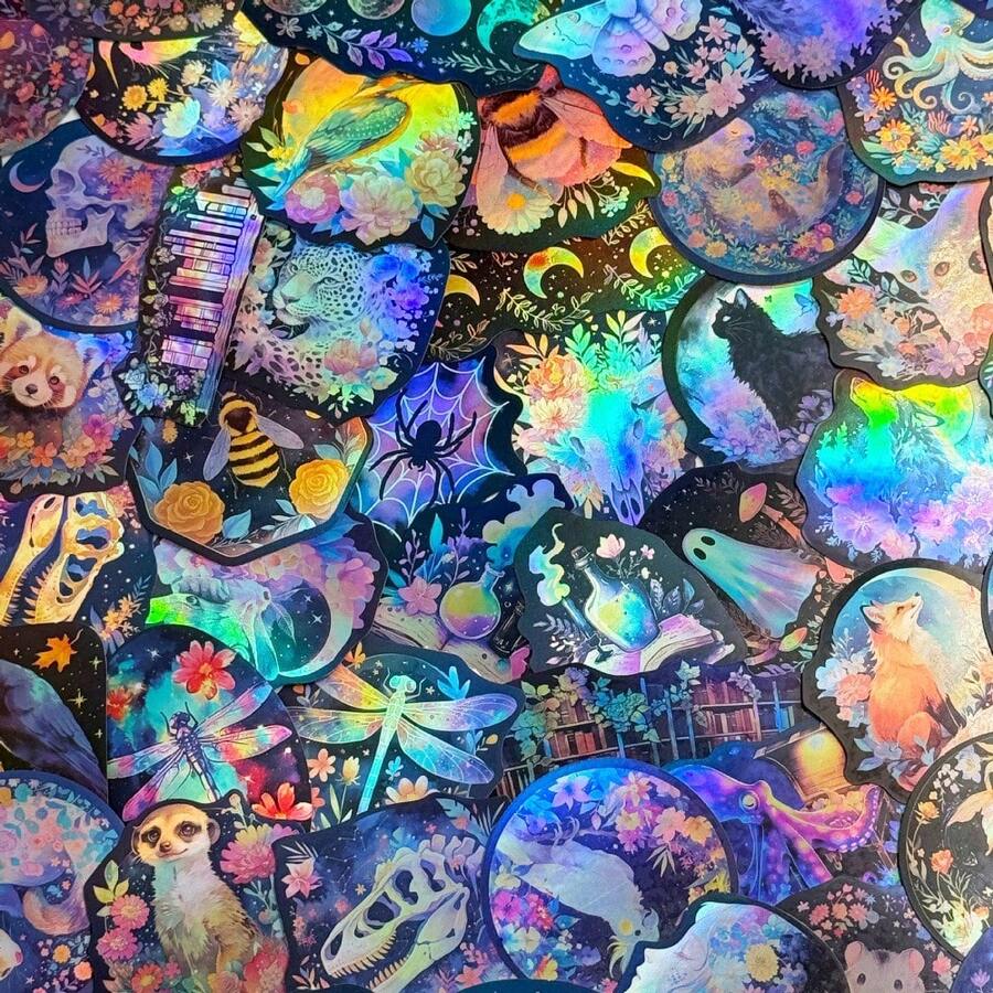 50 Cartoon Laser Creative Bio Graffiti Stickers - Anime Style Design ...