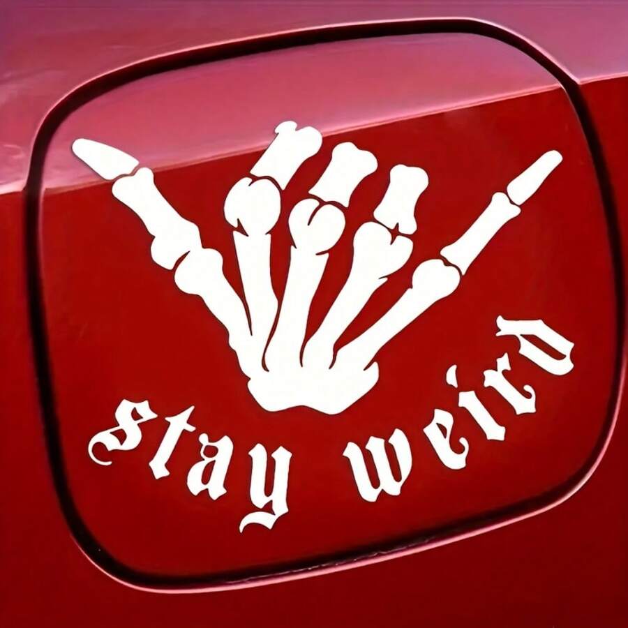 Stay Weird Skeleton Hand Decal - Holographic - Sparkle - Car Decal ...