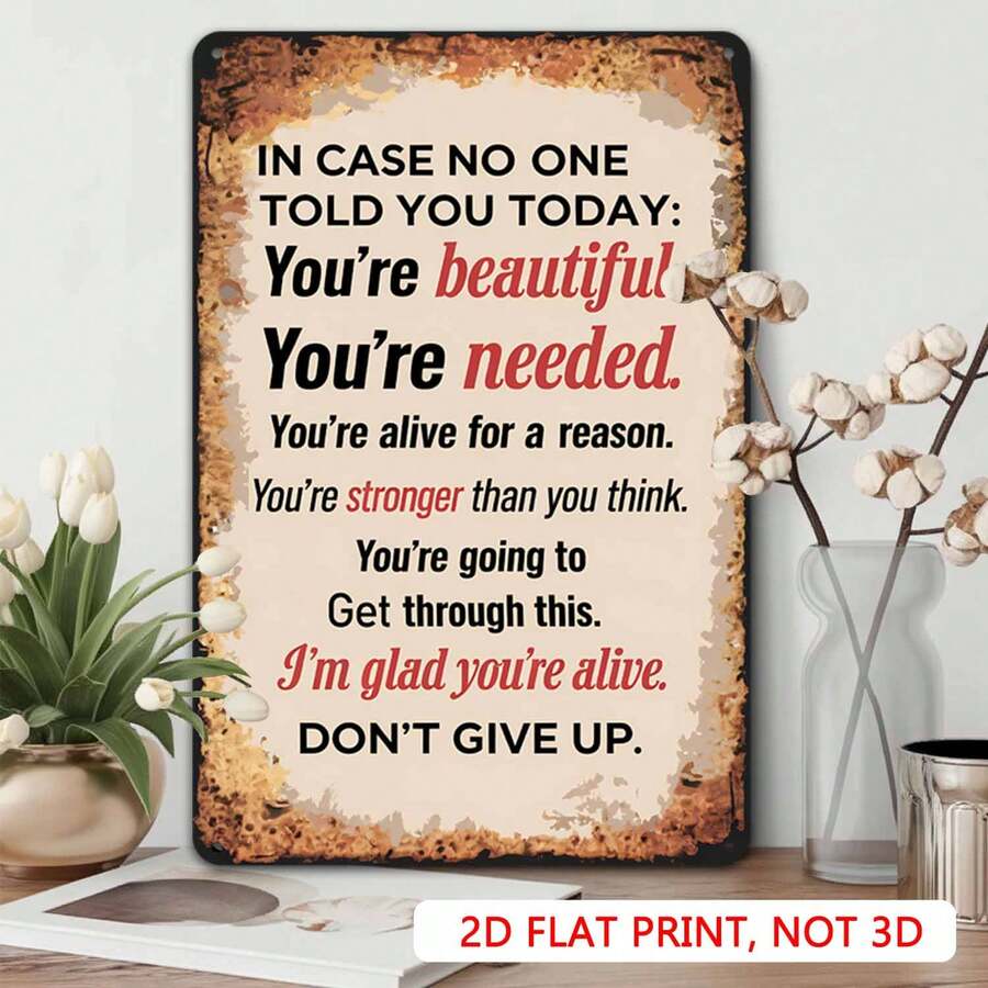 1PC 2D Flat 8x12 Inch Motivational Tin Sign Plaque, Wall Decor, Home ...