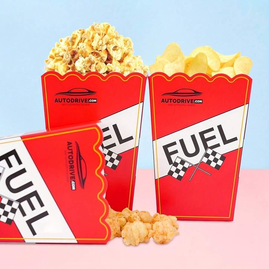 10pcs/20pcs/50pcs Race Car Popcorn Treat Boxes Checkered Flags Black ...