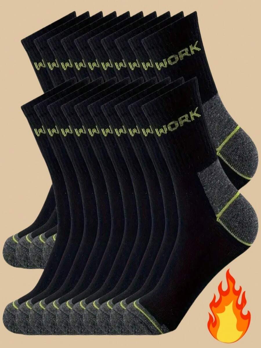 5 Pairs Men's Moisture-Wicking Odor-Resistant Crew Socks, Low-Cut Ankle Socks For Work, All ...