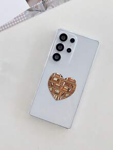 1pc Minimalist Heart & Book Perforated Transparent TPU Shockproof Phone ...