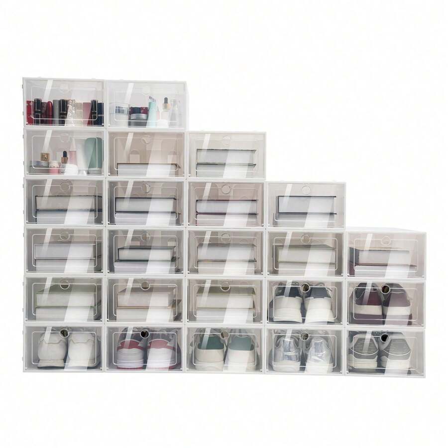 24 Transparent Shoe Boxes, Stackable Shoe Boxes Transparent, See ...