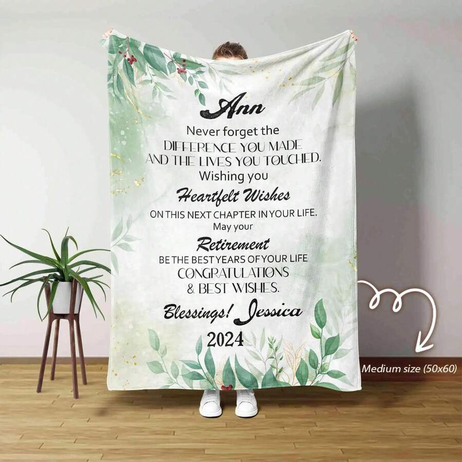 Personalized Retirement Blanket, Retirement Blanket, Happy Retirement ...