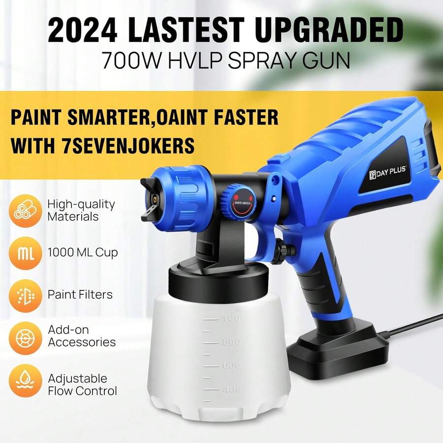 Royalswill Electric Paint Sprayer, Electric HVLP Powerful Spray Gun ...