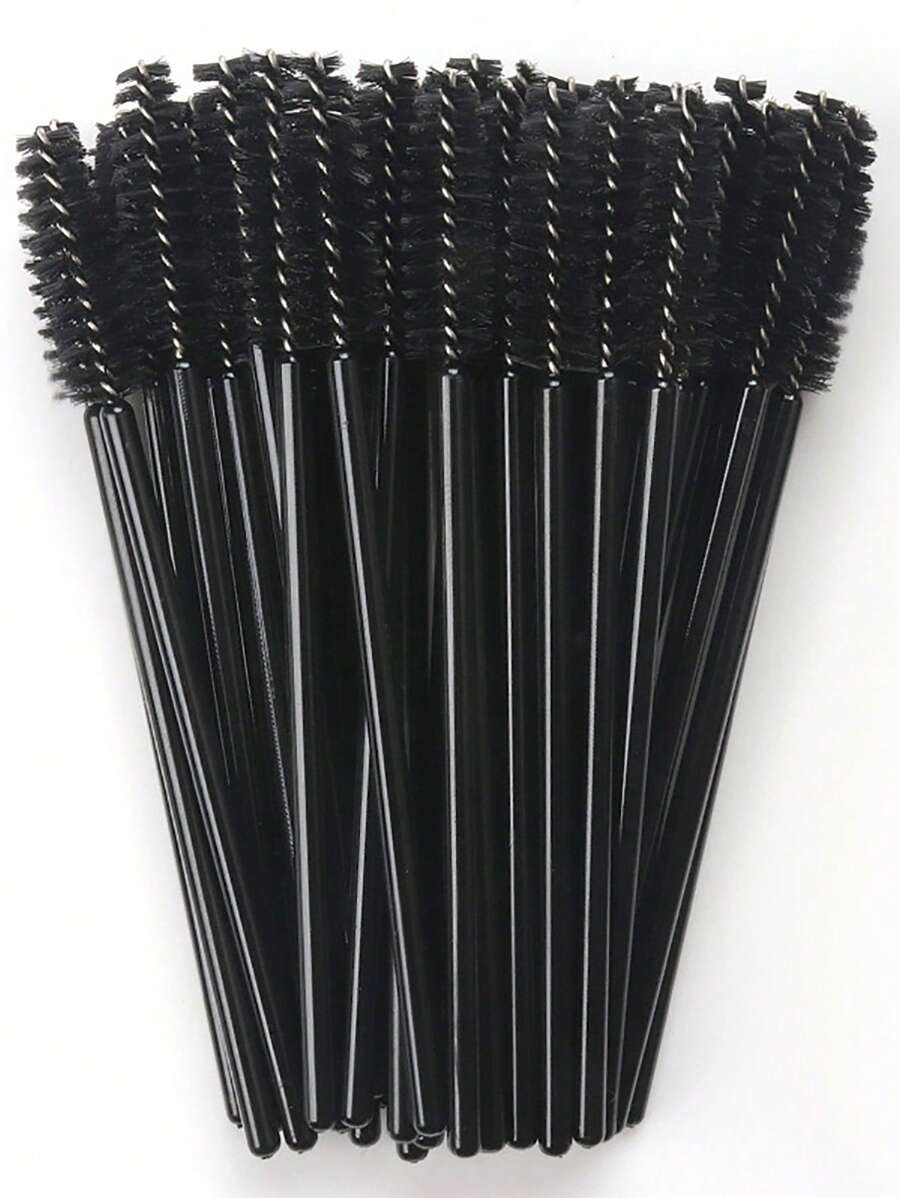 50Pcs Disposable Black Eyelash Brushes Mascara Wands Lash Eyebrow ...