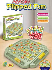 4-Player Flip Flop Memory Match Game, Tabletop Competition Toy, Parent-Child Interactive Game ...