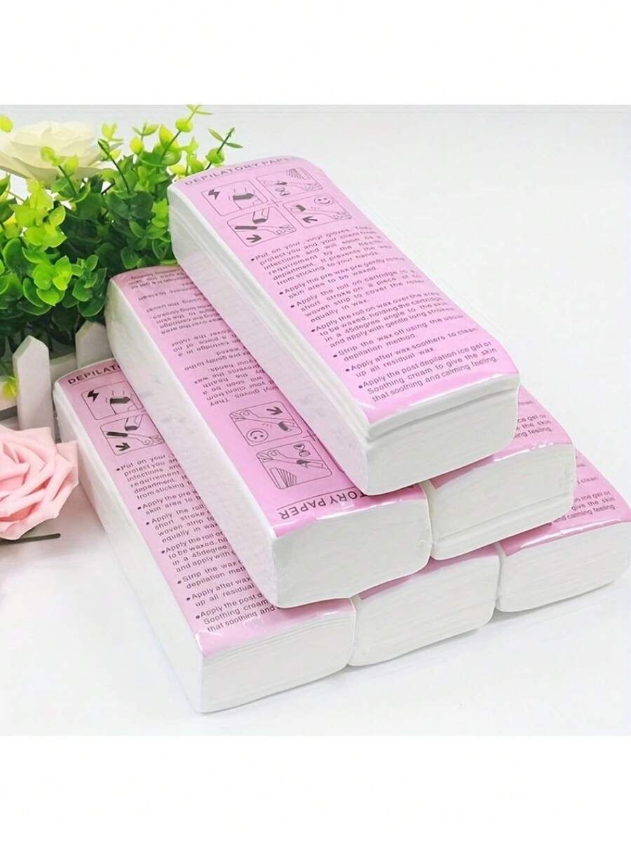 200 Pieces/100 Pieces Disposable Depilatory Wax Paper, Thick Non-Woven ...
