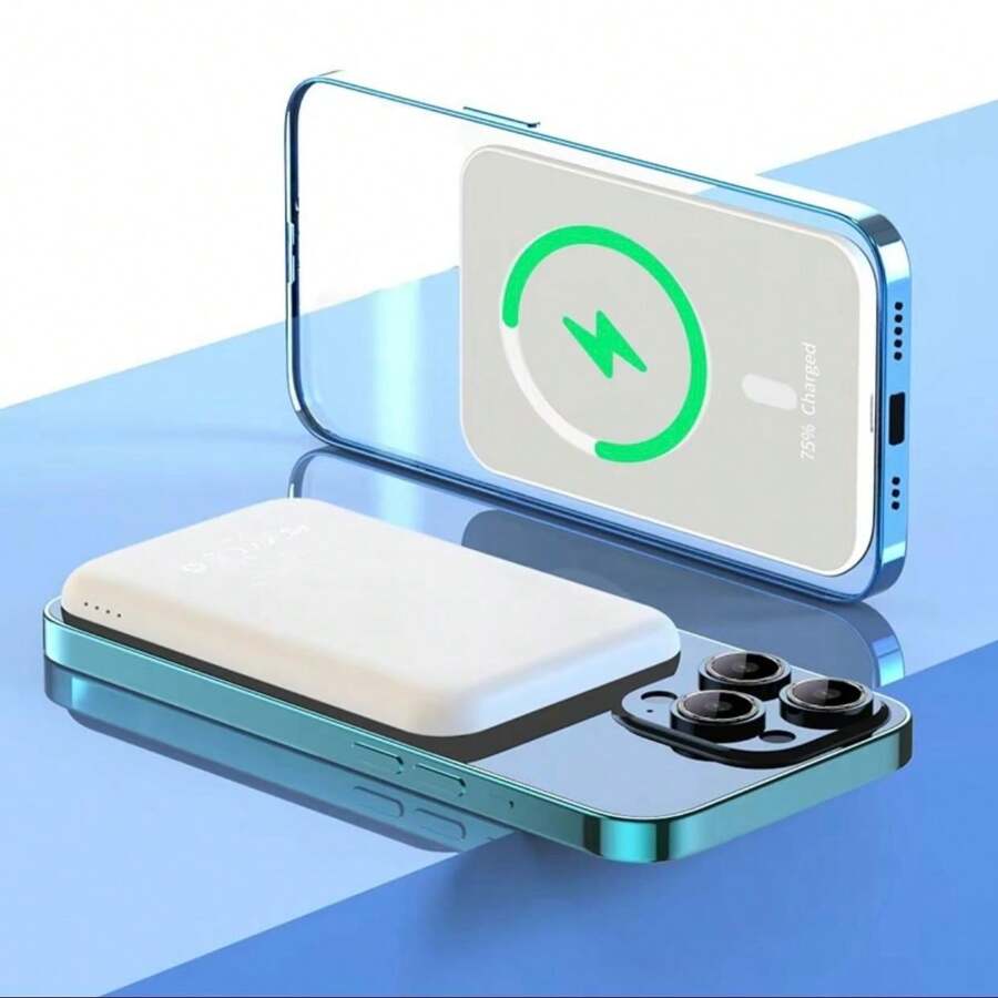 Cargador portátil inalámbrico magnético de 5000mAh, batería externa ...