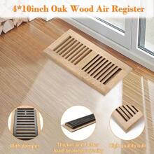 4x10 Inch White Oak Wood Floor Register Vents Cover - Drop In Vent ...