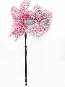 Women Masquerade Mask With Holding Stick Party Mask Half Face Mask For ...