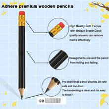 25pcs Golf Pencils With Eraser Pre - Sharpened Hexagon Woodcase Pencils ...