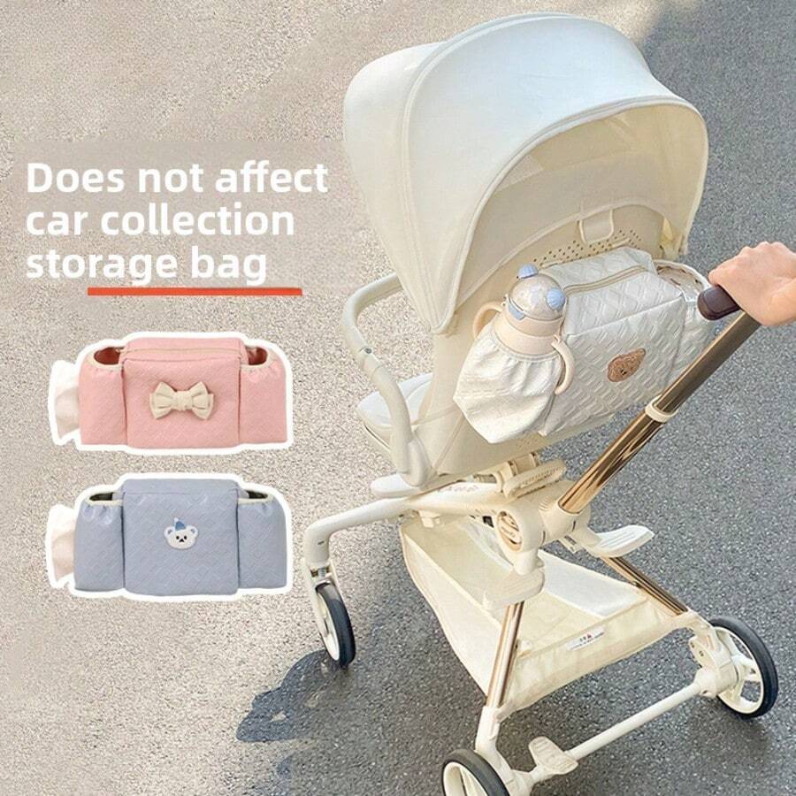 1pc Baby Stroller Hanging Bag Storage Bag - Waterproof Leather Fabric ...