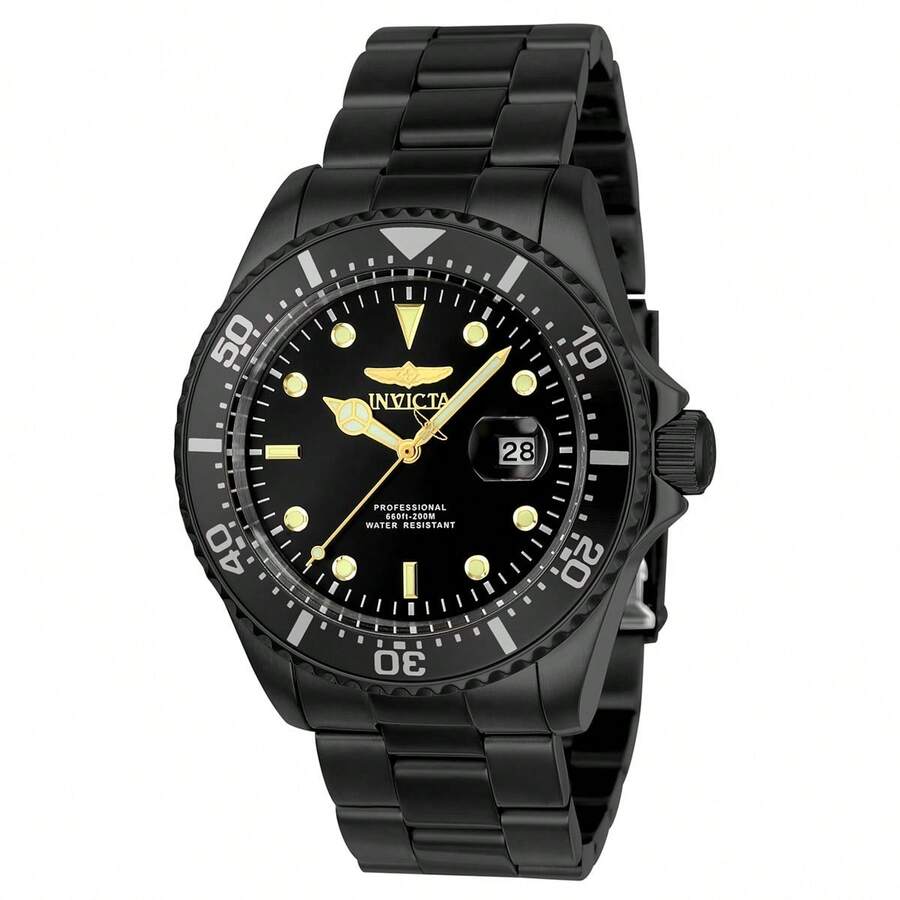 Invicta 23402 Men's Pro Diver Black Dial Black IP Stainless Steel Dive ...