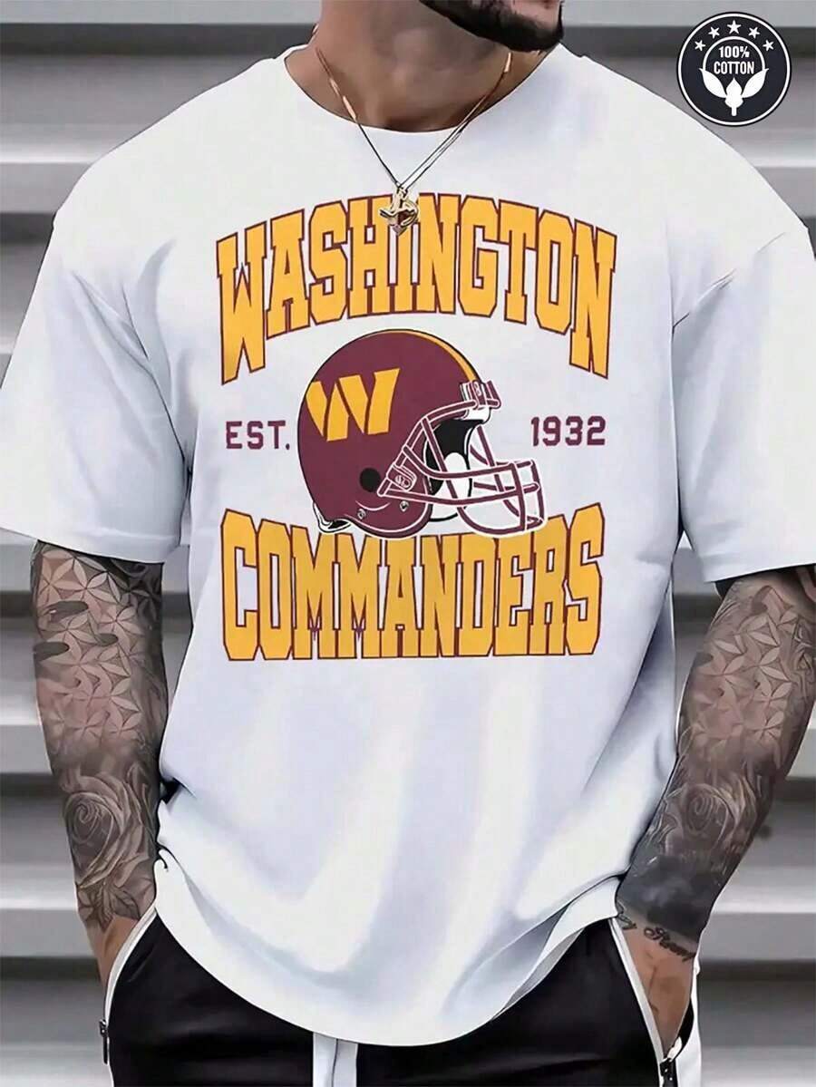 Plus Size T - Shirt With Sports Team Elements (Washington Commanders ...
