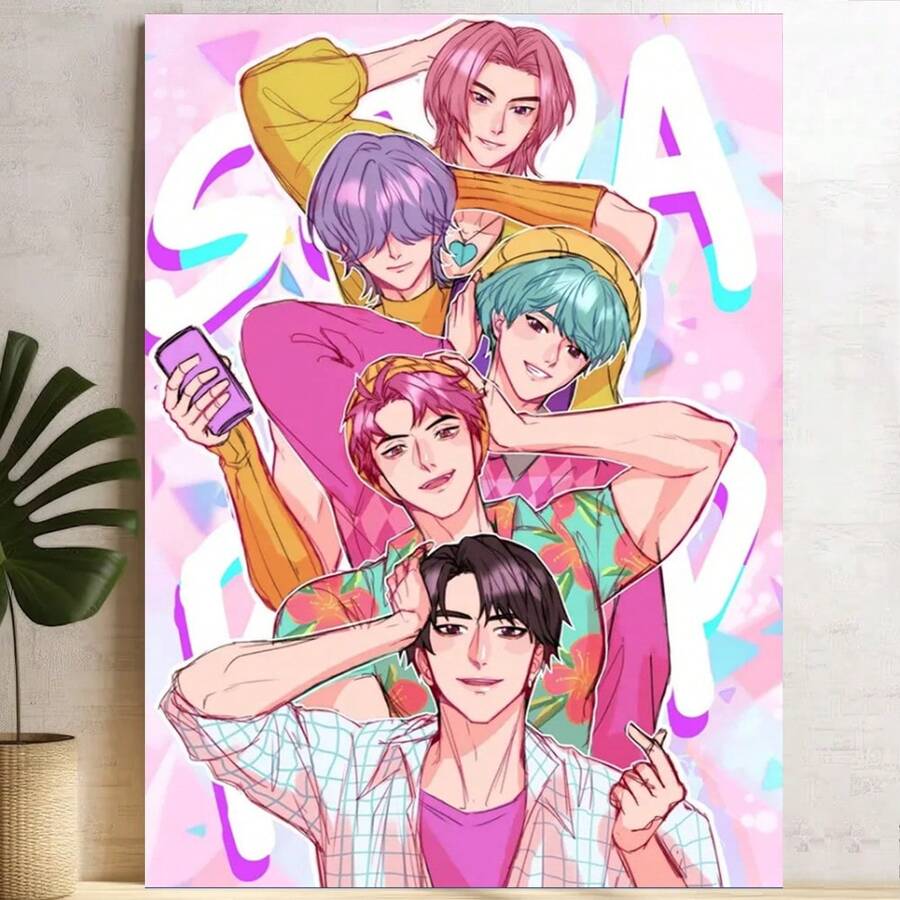 Framed 1pc Canvas S Aja Boys KPop Demon Hunters Poster, KPop Demon ...