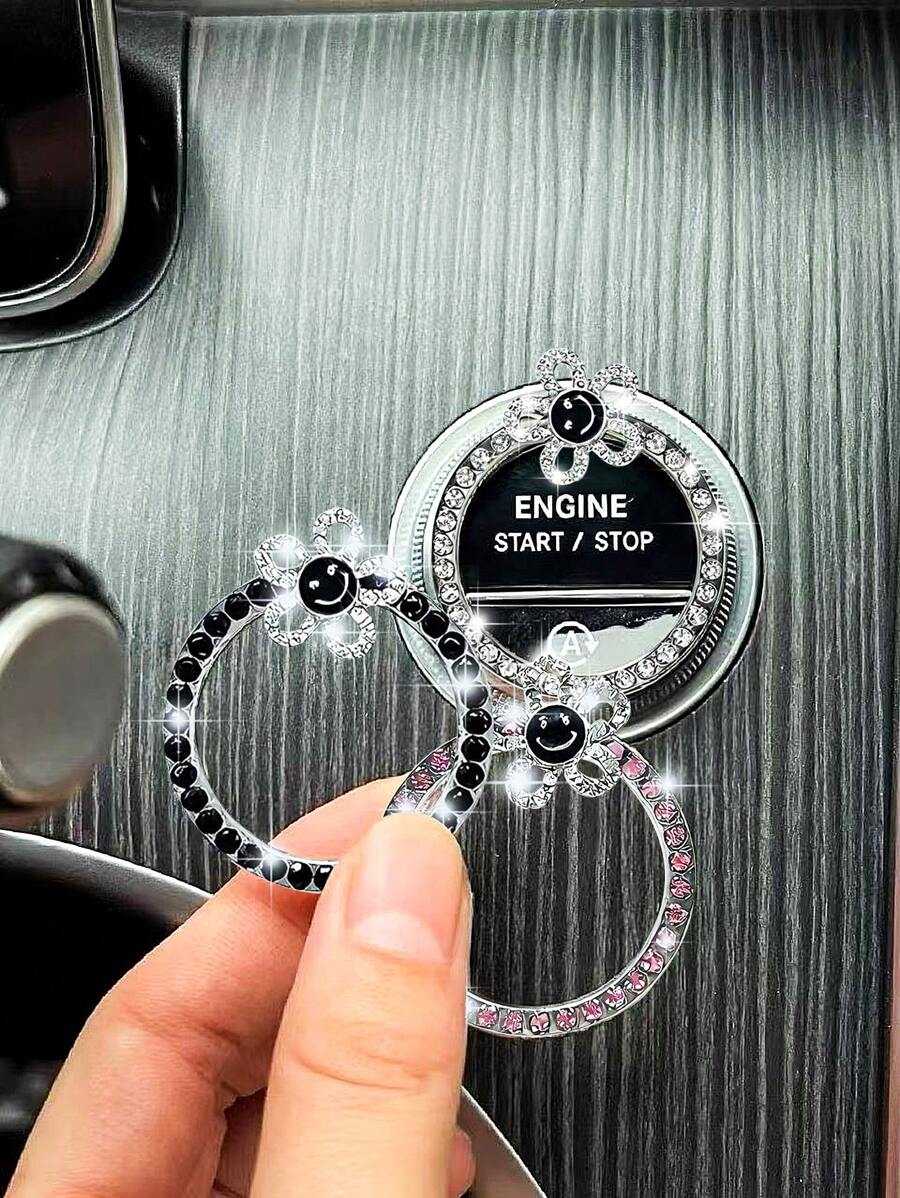 Decorative Rhinestone Ignition Switch Ring, Multi-Color Options ...