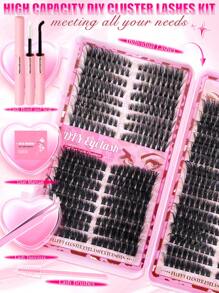 576/280PCS Fluffy D Curl Large Capacity Individual Lash Clusters ,10 ...