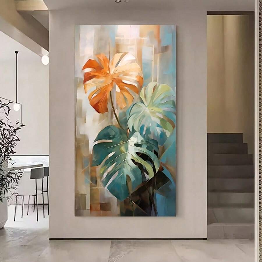 [Vibrant Monstera Leaf Art] 1pc Vibrant Monstera Leaf Art Print ,Modern ...