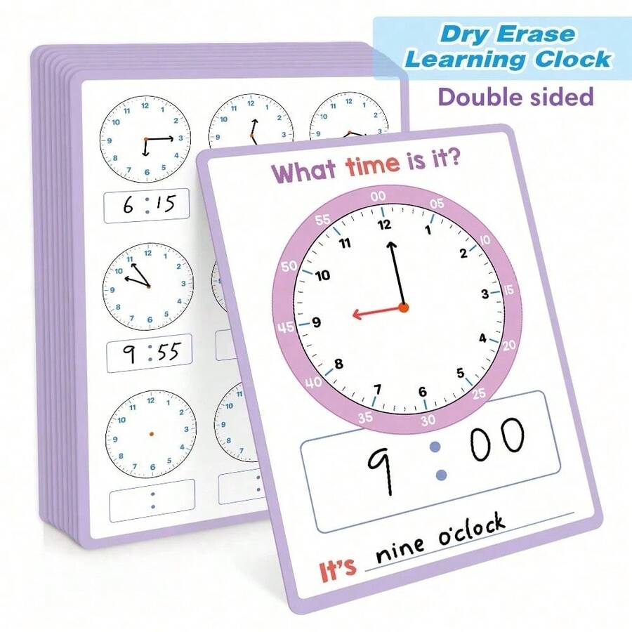4 Paquetes Aprende a Decir la Hora Reloj Didáctico, Reloj Analógico ...
