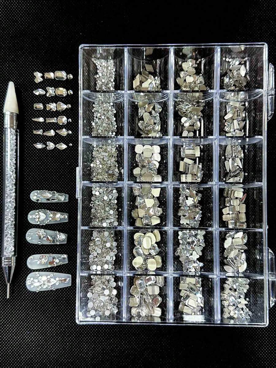 KIRAME 21 Designs DIY Nail Art K9 Glass AB Holographic Flat-Back ...