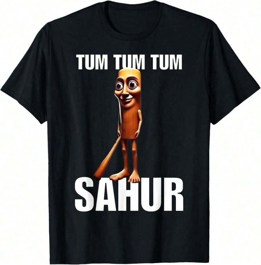 Funny Tum Tum Tum Sahur Italian Brainrot Gen Z Washed T-Shirt | SHEIN USA