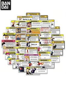 bandai 50pcs Classic Cartoon Character Warning Stickers, Graffiti ...