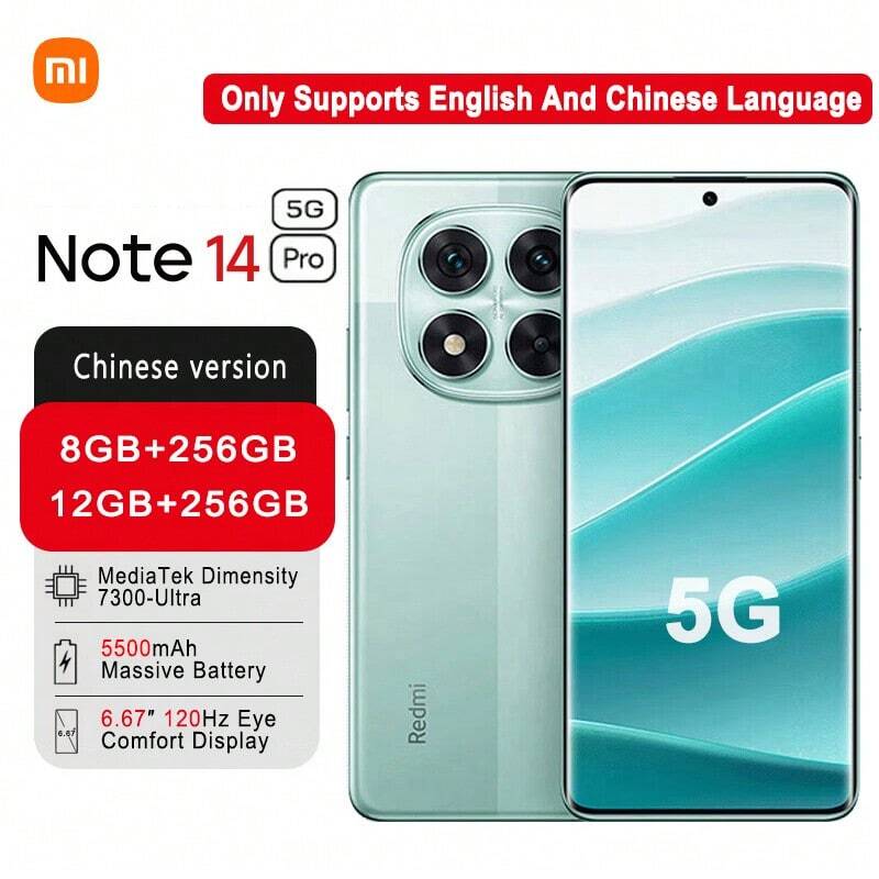 Xiaomi Redmi Note 14 Pro MediaTek Dimensity 7300-Ultra Processor, IP68 Dust And Water Resistance ...