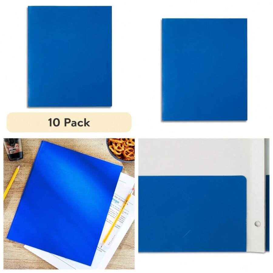 HOME - (10 Pack) 3-Prong Letter Size Paper Folder, Blue | SHEIN USA