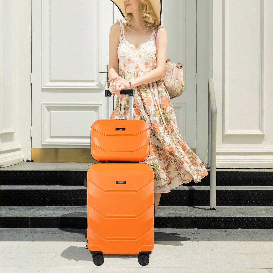 YOUGGELI Lightweight Carry-On Suitcase Set, ABS Material Suitcase With ...