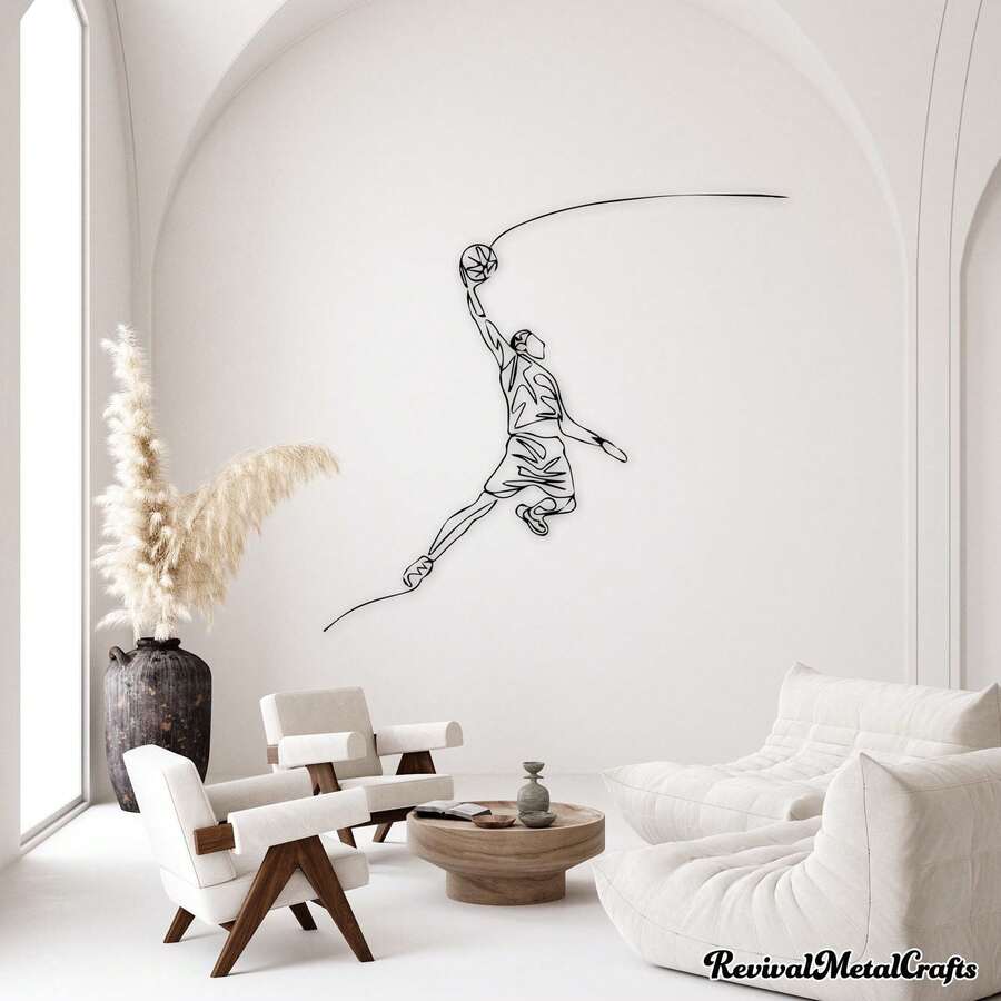 Basketball Player Metal Wall Decor, Basketball Gifts, Basketball Wall ...