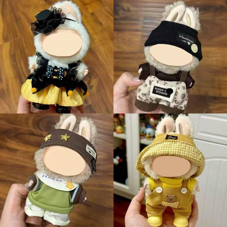 17cm Labubu Plüschpuppe mit Outfit, Labobo Generation 1 & 2 Plüschpuppe ...