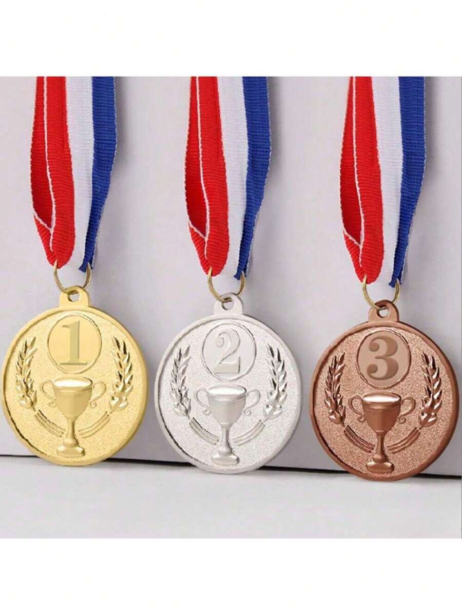 3 Gold, Silver, Bronze Metal Medals 2 Inch Medals Games Sports First ...