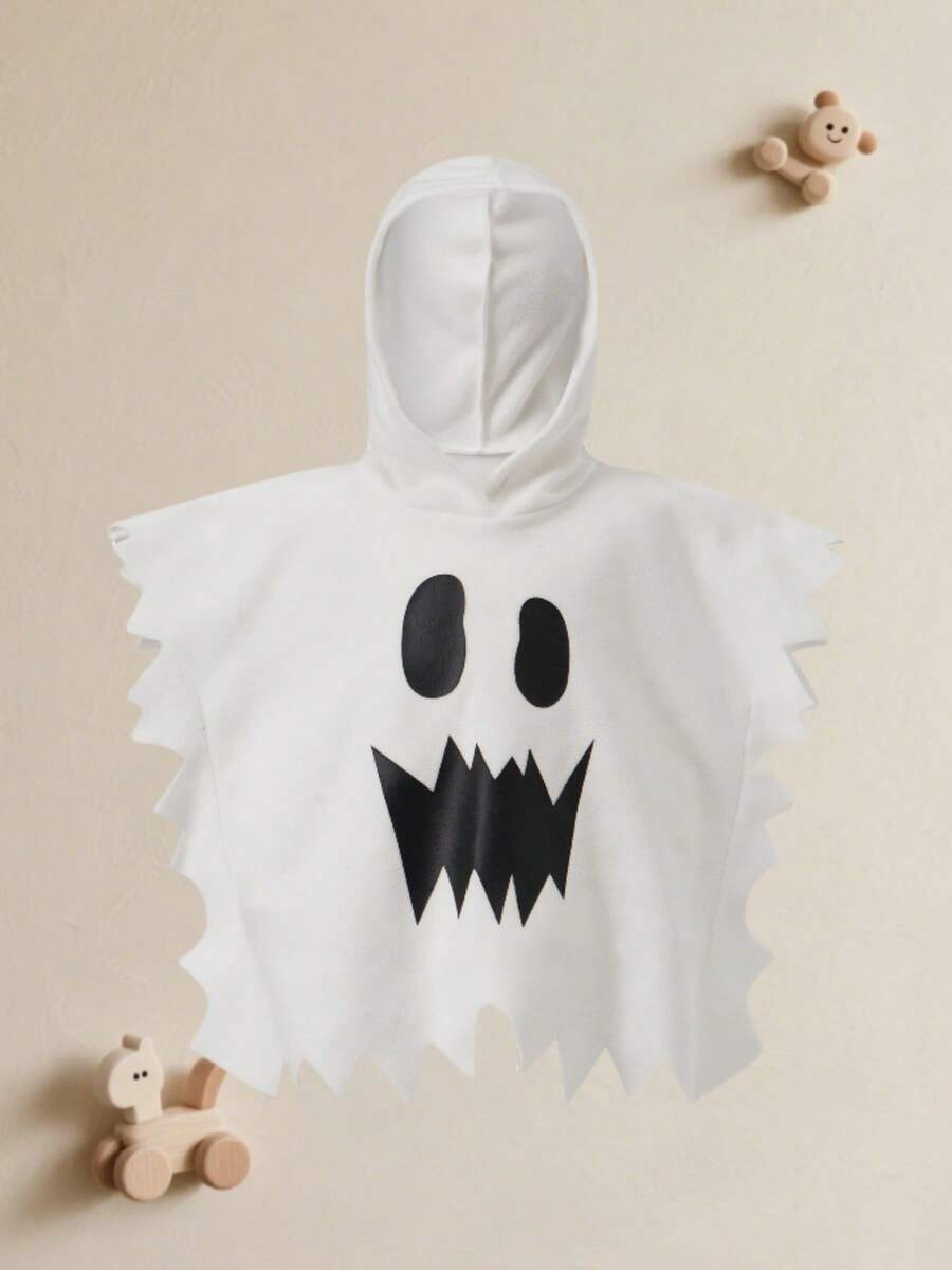 Halloween Ghost Cape For Kids Hooded Cloak Spooky Ghost Costumes For ...