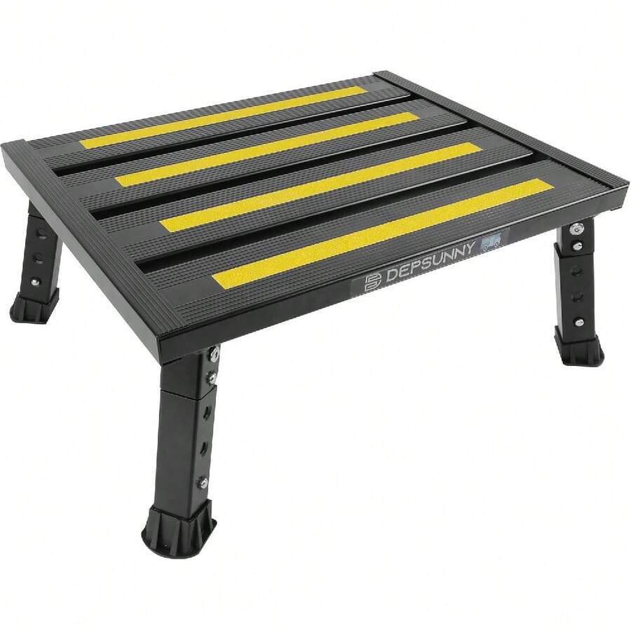 Adjustable Height Aluminum RV Step, Stable Foldable Platform Step Stool ...