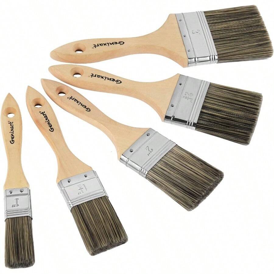 Double Thick Chip Paint Brush Set Wood Stain Brushes For Painting Walls ...