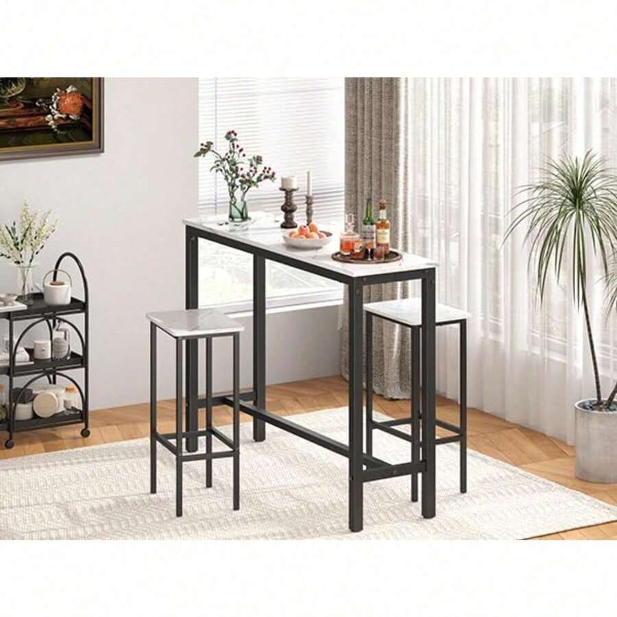 MR IRONSTONE Mr IRONSTONE Bar Table, 47" Pub High Top Table Rectangular ...